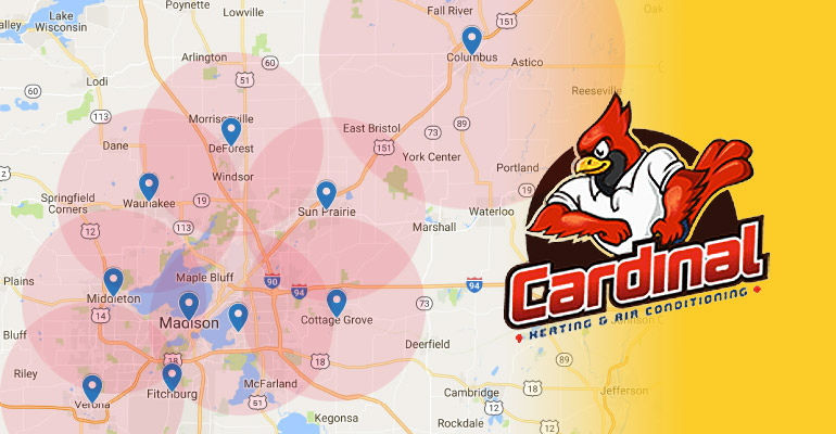 Service Area - Cardinal Heating & Air Conditioning